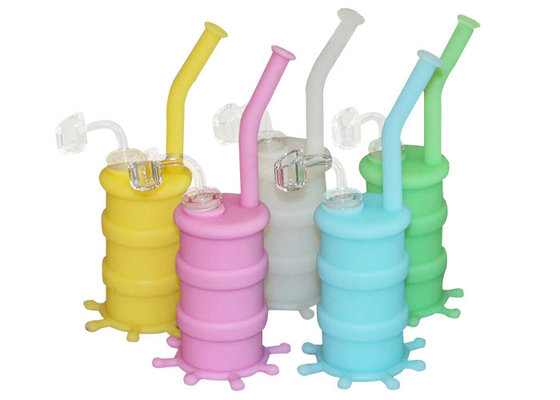 Colorful Hookahs Silicone Bongs With Glass Downstem Silicone Water Pipe