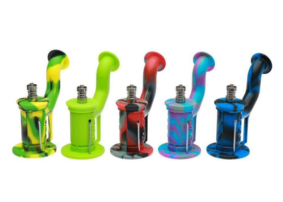 Portable Silicone with Titanium Nail/Silicone Cap and Stainless steel dabber Kits,Use WAX,Multiple colors