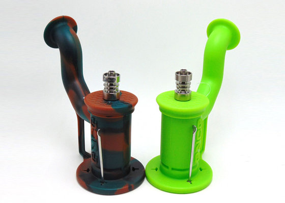 Portable Silicone with Titanium Nail/Silicone Cap and Stainless steel dabber Kits,Use WAX,Multiple colors