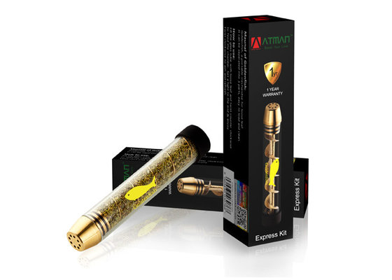 Dry Herb Twisty Glass Pipe Atman Goldenfish Express Kit No More Rolling Paper
