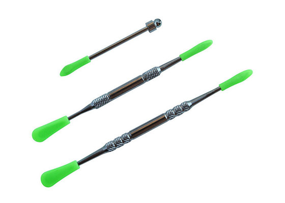 Portable Stainless Steel Dab Tool / Colorful Dabber Tool With Non Stick Silicone Tip