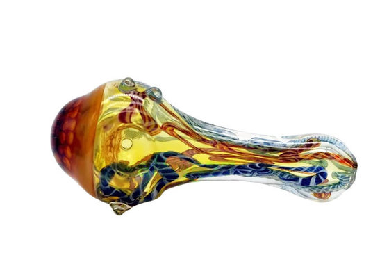 Beautiful Color Durable Twisty Glass Pipe / Tobacco Smoking Pipe For Smoking