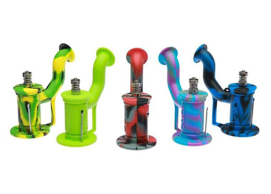 Portable Silicone with Titanium Nail/Silicone Cap and Stainless steel dabber Kits,Use WAX,Multiple colors