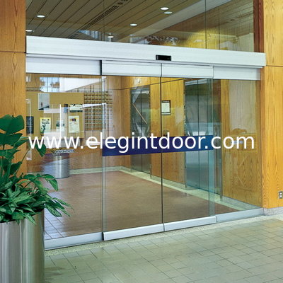 Aluminium Automatic Sliding Glass Door for Commercial with 60W Brushless DC Motor and microcomputer system Controller