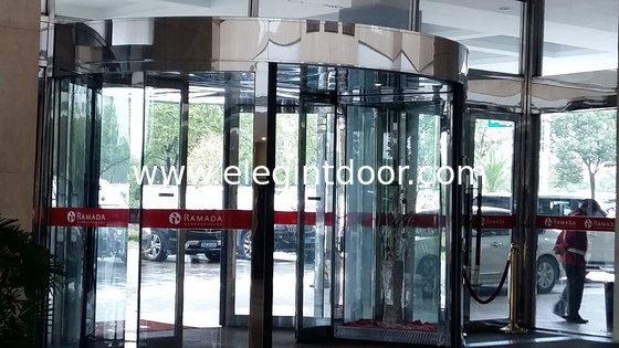 Hotel Entrance 2-wing  Rotating Door with Induction Revolving and Emergency Stop functions