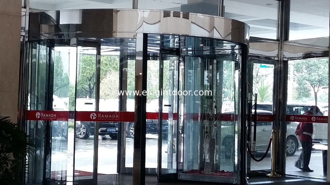 Hotel Entrance 2-wing  Rotating Door with Induction Revolving and Emergency Stop functions