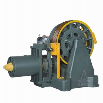 VVVF Drive , Geared Traction Machine for Elevator , 0.63-2.5m/s Rated Speed