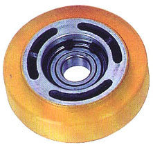 Yellow Step Roller , Elevator Component / Parts