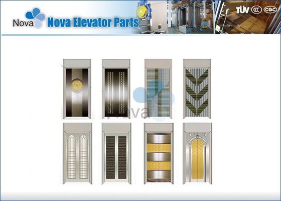 Glass Steel Elevator Door Plate / Lift Door Plate in Mirror Golden