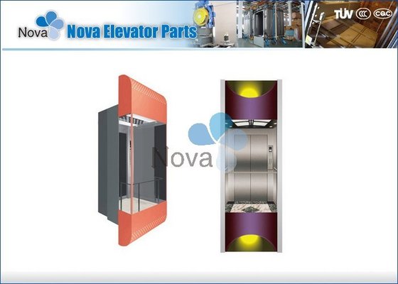 Passenger Elevator Cabins Elevators Components , Mirror Stainless Steel Life Cabs