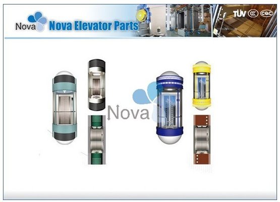 Customized Elevator Observation Cabins , Mirror Stainless Steel Elevator Cabin