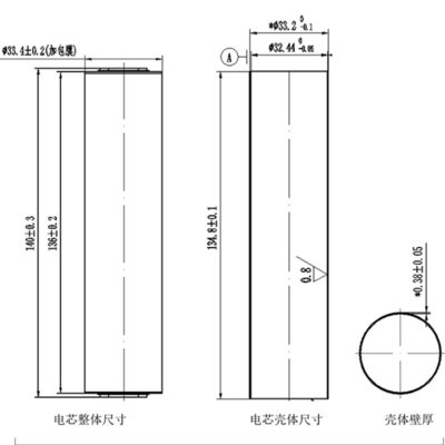 33140 Cylindrical Rechargeable Battery 3.2v 15Ah E-Car,E-Vehicle Battery pack