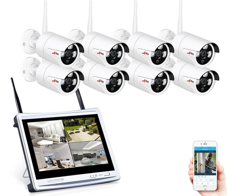 wholesale 8CH Wireless Surveillance System 12"LCD Screen Wifi NVR K 960P HD H.264 Outdoor Night Vision Security Camera S