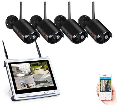 wholesale 8CH Wireless Surveillance System 12"LCD Screen Wifi NVR K 960P HD H.264 Outdoor Night Vision Security Camera S