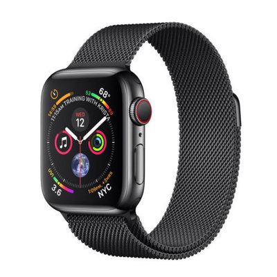 New aple Watch Series 4 44 mm Space Black Stainless Steel Milanese Loop