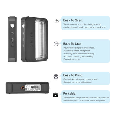 WholesaleSense 2 Handheld 3D Scanner High Precision USB Connection for DesignResearch Crafts Processing Scan Items Human
