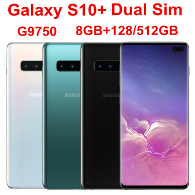 Galaxy S10+ S10 Plus G9750 Dual Sim 8GB RAM 128GB/512GB ROM Octa Core 6.4" 5 Camera Snapdragon 855 NFC 2019 Mobile Phone