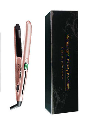 WholesaleMeraif Hair Curling Flat Iron Gold Plate Ceramic Tourmaline Flat & Wave Professional Hair Straightener 2 in 1