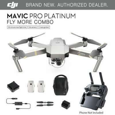 New DJI Mavic Pro PLATINUM   Fly More COMBO Drone - 4K Stabilized Camera ActiveTrack