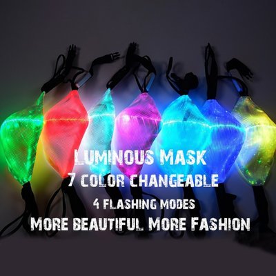 New LED Anti Dust Mask 7 Color Changeable Luminous Mask With USB Charge Masks for Break Dance DJ Music Party Halloween 4