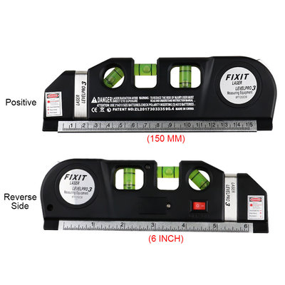 Laser Level Horizon Vertical Measure 8FT Aligner Standard Metric Rulers Multipurpose Measure Leveler Black Tape Aligner