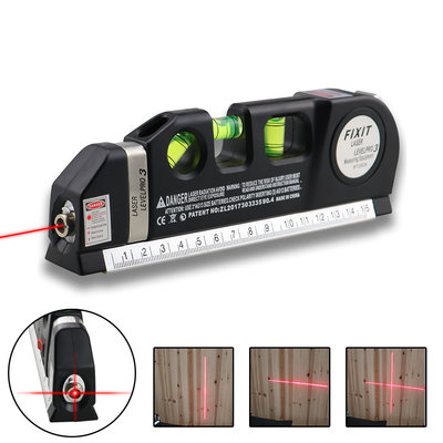 Laser Level Horizon Vertical Measure 8FT Aligner Standard Metric Rulers Multipurpose Measure Leveler Black Tape Aligner