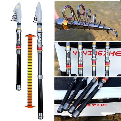 Telescopic Fishing Rod Combo and Reel Kit Spinning Fishing Reel Gear Pole Set Fishing Reel and Rod