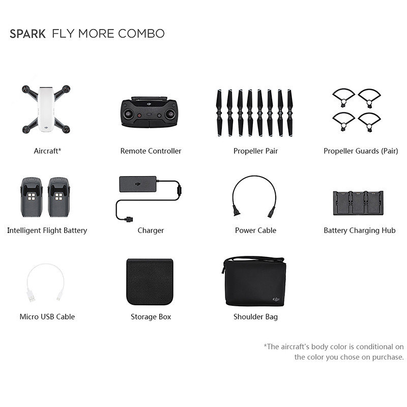 Wholesale DJI Spark fly more combo drone 1080P HD Camera Drones ( Gift: 16GB MicroSD ) five colors EU Version in stock