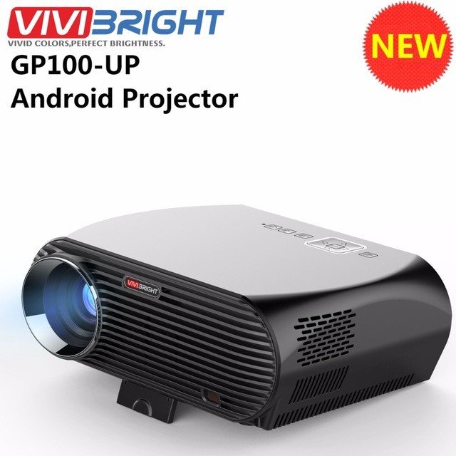 Newest ViviBright GP100UP Smart Home Theater Projector Android6.01 3500 Lumens High Brightness LED WiFi Beamer 1280*800p