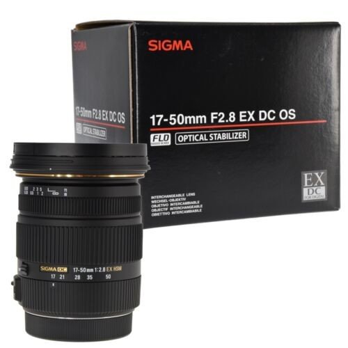 SIGMA 17-50mm f/2.8 EX DC OS HSM Zoom Lens for Canon APS-C DSLRs FLD Glass