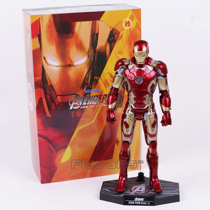 wholesale   new  Hot Toys Avengers Iron Man Mark MK 43 with LED Light PVC Action Figure Collectible Model Toy