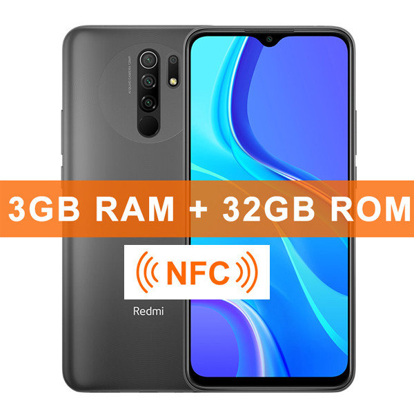 n Stock Global Version Xiaomi Redmi 9 Smartphone 3GB 32GB Helio G80 Octa core 13MP AI Quad Camera 6.53” Display 5020mAh