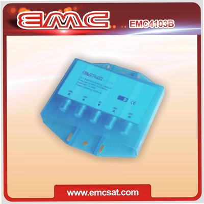 Good quality Metal housing blue water-proof plastic cover 4 in 1 out  4X1 DiSEqC switch (EMC4103B)