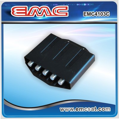 Good quality Luxury and nobility  Metal housing black water-proof plastic cover 4 in 1 out  4X1 DiSEqC switch (EMC4103C)