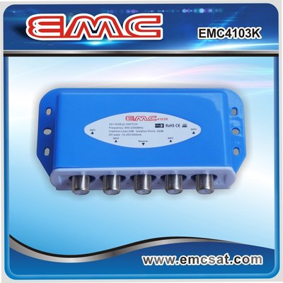 High gain good signal  Metal housing blue water-proof plastic cover 4 in 1 out  4X1 DiSEqC switch (EMC4103K)
