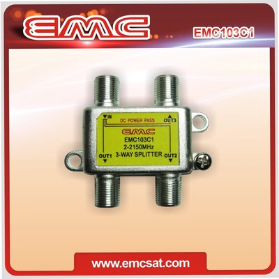 TV signal 3 way splitter Zinc die cast housing  good quality  strong resistance to high and low temperature properties.