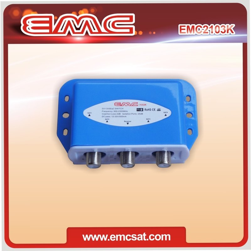 Good quality  high gain waterproof  DiSEqC switch 2 in 1 out   2X1 DiSEqC switch