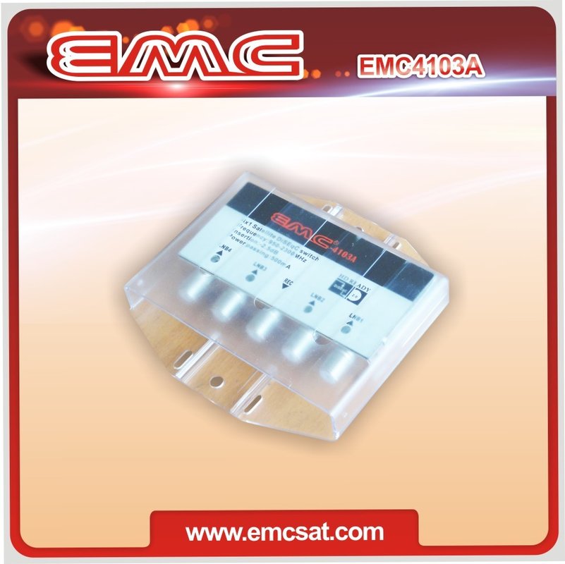 Metal housing Transparent water-proof plastic cover LED display indicator 4 in 1 out  4X1 DiSEqC switch