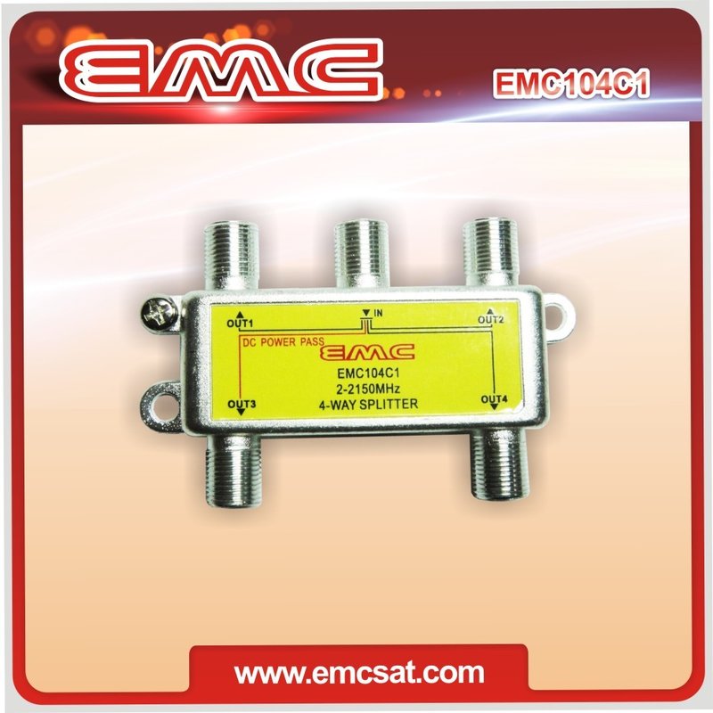 TV signal 4 way splitter Zinc die cast housing  good quality  strong resistance to high and low temperature properties.