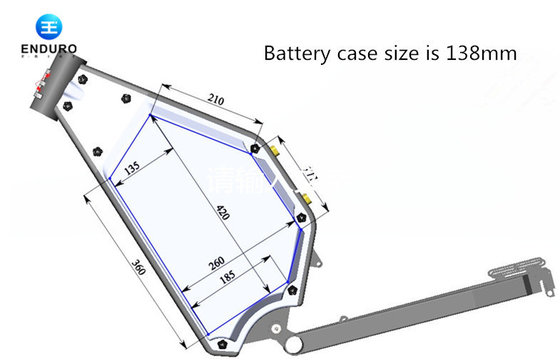 Black Steel Electric Enduro Bike Battery Case With Spray Painting
