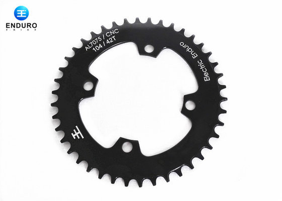 Black / Red Aluminum Alloy 42 Tooth Bicycle Chainring Enduro Bike Accessories