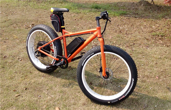 Orange Aluminum Alloy 6061 T6 e Mountain Bike Male / Womens Electric Bikes