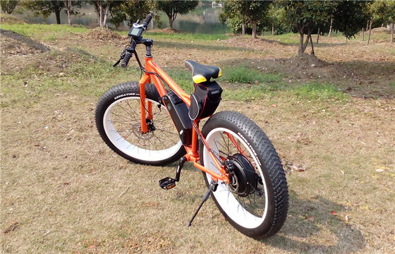 Orange Aluminum Alloy 6061 T6 e Mountain Bike Male / Womens Electric Bikes