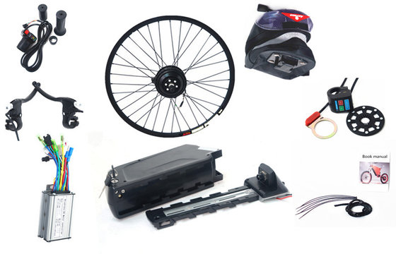 Sliver White / Black 250w Electric Bike Kit With 36v 10ah Rack Battery