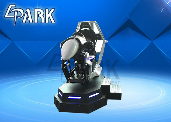White Racing Car Simulator With Motion Chair Platform Virtual Reality Video Game Machine