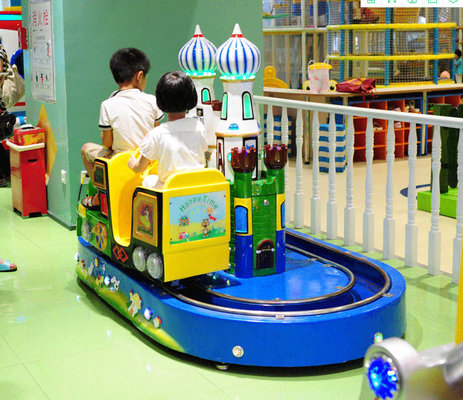 Fiberglass Round Castle Train Kiddy Ride Machine Coin Operated