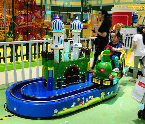 Fiberglass Round Castle Train Kiddy Ride Machine Coin Operated