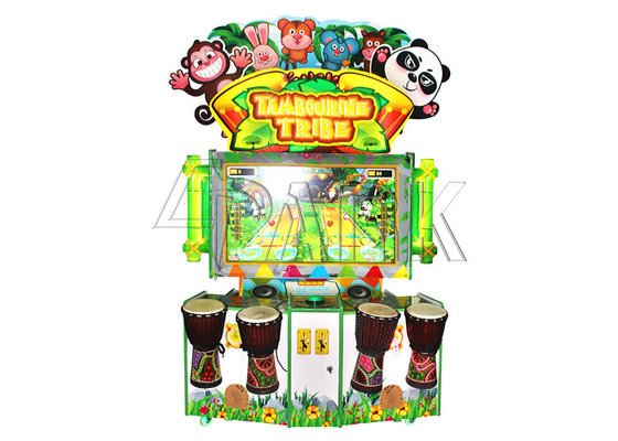 Cute Amusement Game Machines / Tambourine Tribe Child - Parents Interactive Hit Drum Game Machine
