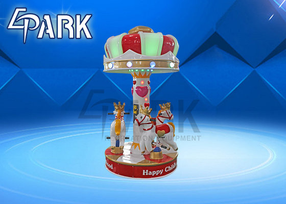 Cute Pony Shape Kiddie Ride Carousel / Coin Operated Kiddie Rides LED Lights