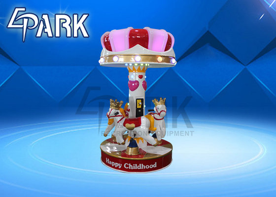 Cute Pony Shape Kiddie Ride Carousel / Coin Operated Kiddie Rides LED Lights